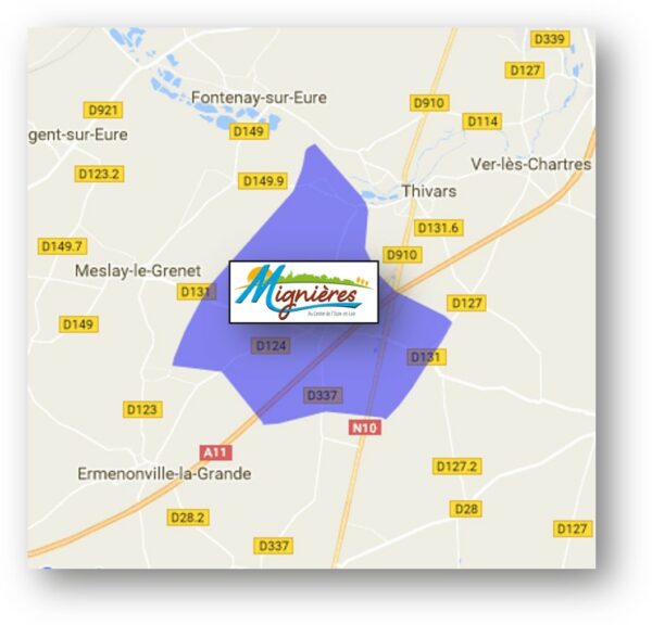 Localisation/Plan de Mignières - Mignieres